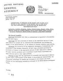 International co-operation in the peaceful uses of outer space ...