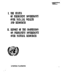 The status of permanent sovereignty over natural resources